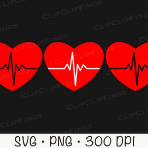 Heart Beat SVG, Vector File, Heartbeat PNG, Transparent Background ...