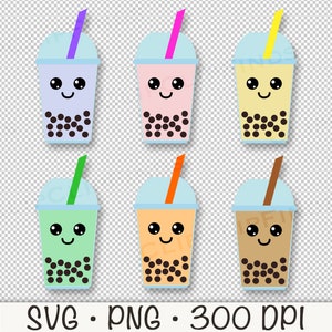 Boba Tea SVG, Cute Kawaii Boba Tea PNG, Bubble Tea Clipart, Bubble Tea ...