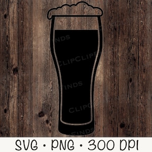 Tall Beer Glass SVG Vector Cut File and PNG Transparent Background Clip ...
