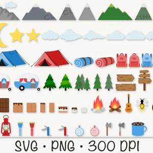 Camping Clipart Bundle: Happy Camper PNG SVG (digital Download) - Etsy