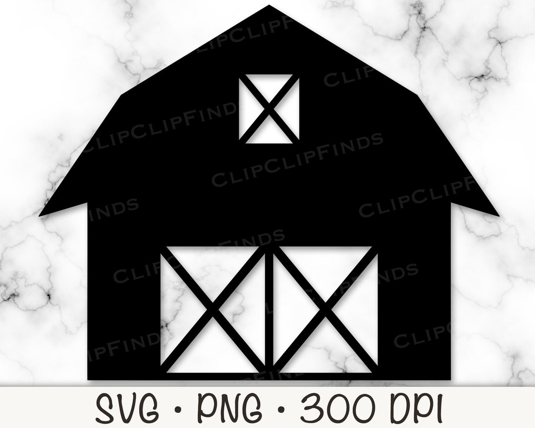 Barn Farmhouse SVG Vector Cut and PNG Transparent Background Clip Art ...