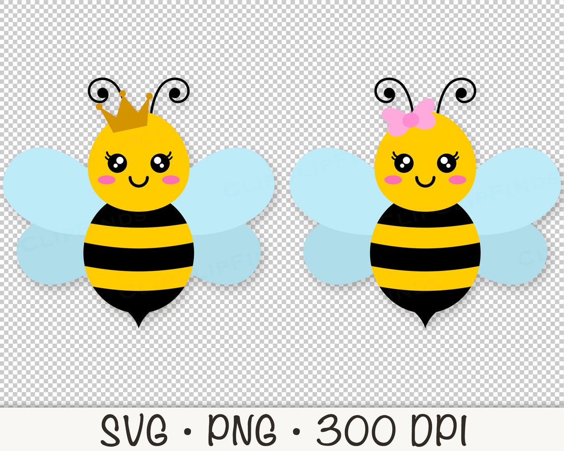 Bee SVG Girl Bee Queen Bee Bee With Bow Cute Bee PNG Bee - Etsy