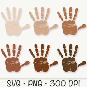 Multi-racial Hand Prints SVG, Ethnic Hand Prints PNG, Diversity ...