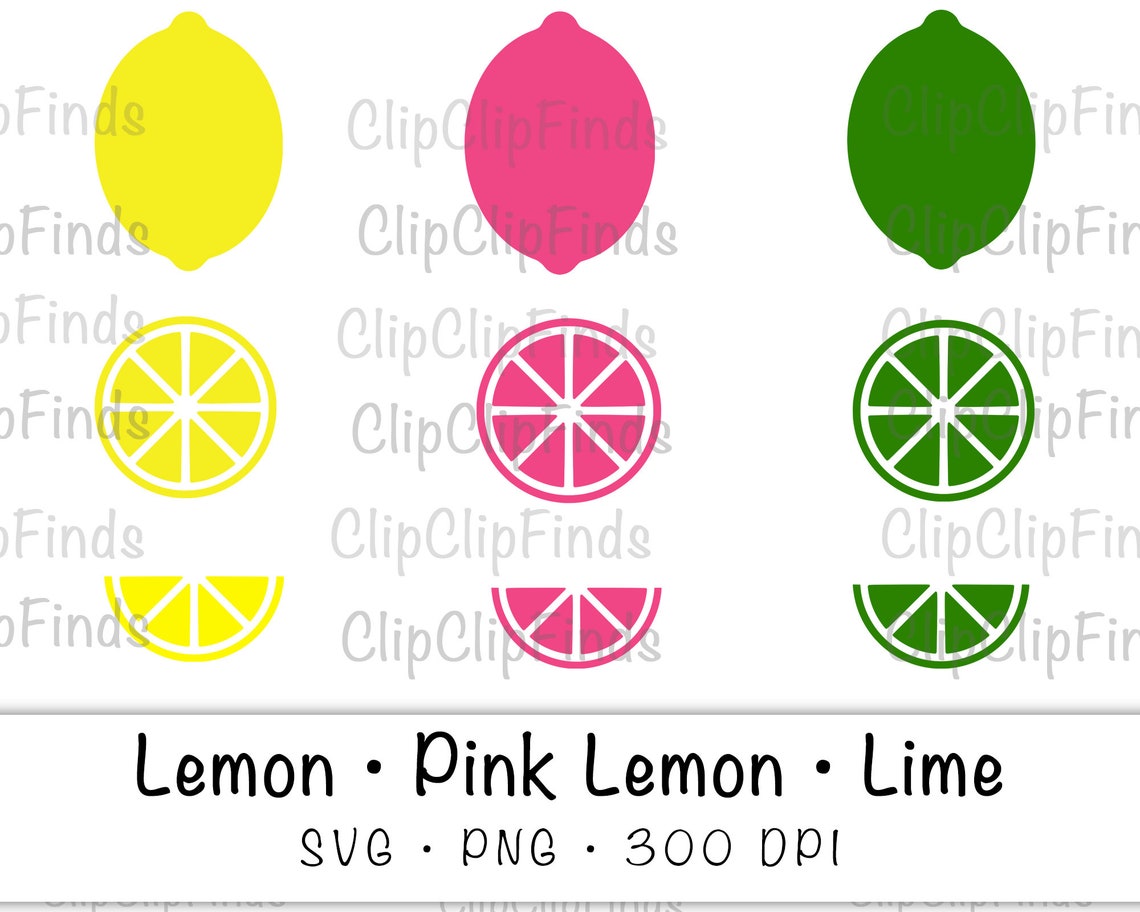 Lemon SVG Lime SVG Pink Lemon Bundle Pack Vector Cut File - Etsy Canada