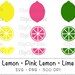 Lemon SVG Lime SVG Pink Lemon Bundle Pack Vector Cut File - Etsy Canada