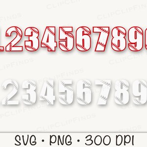 Baseball Numbers SVG PNG Instant Digital Download - Etsy