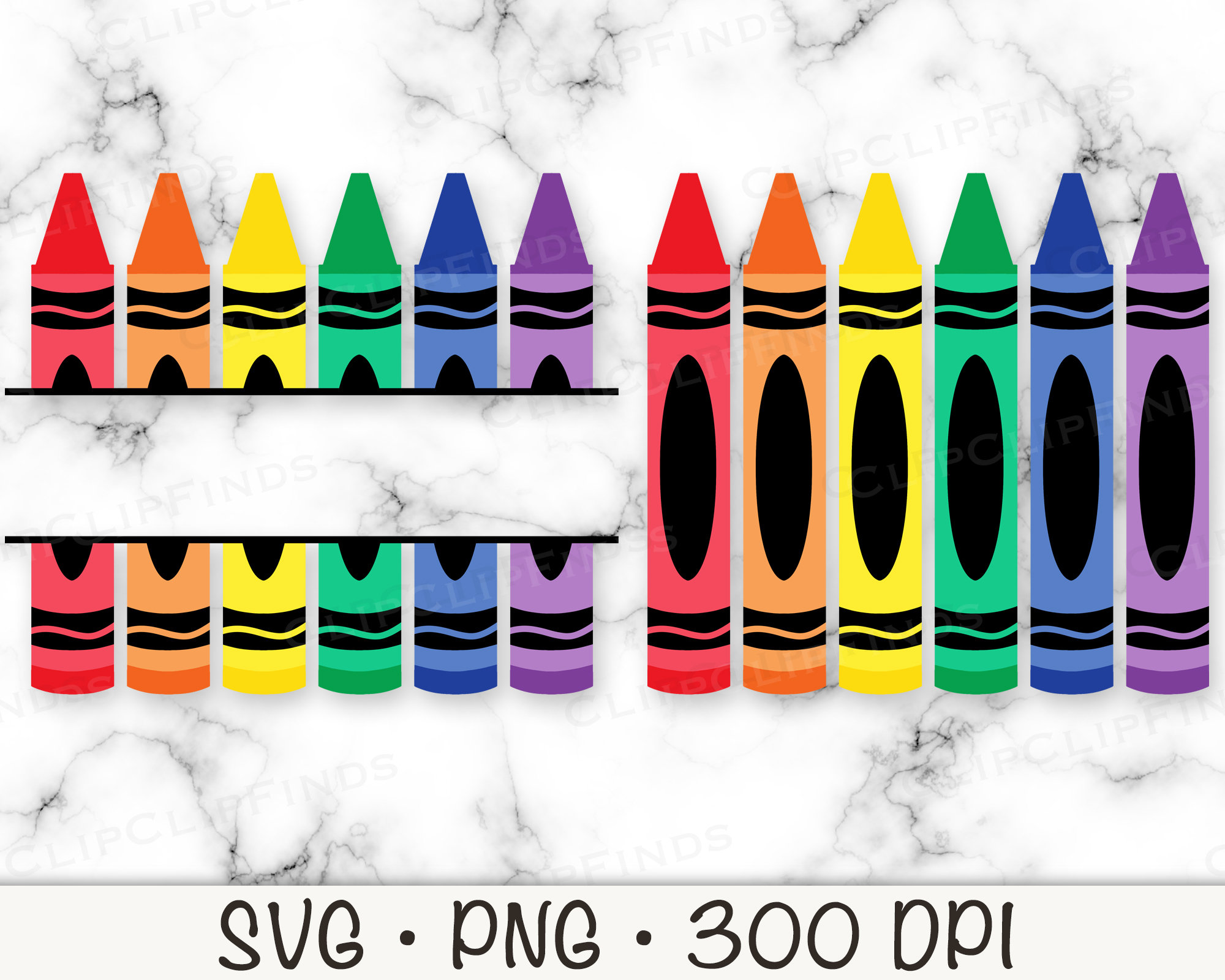 Crayon Split Monogram SVG Vector File and PNG Transparent Background ...