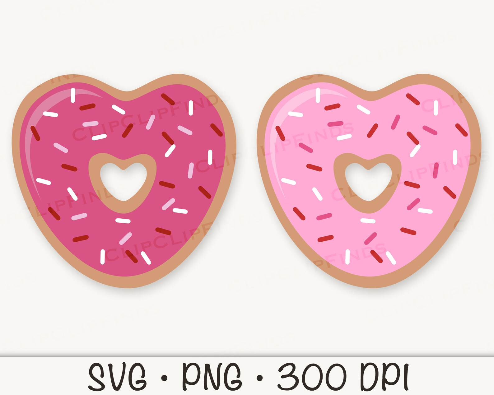 Heart Donuts SVG Heart-shaped Donuts Clipart Pink Donuts - Etsy
