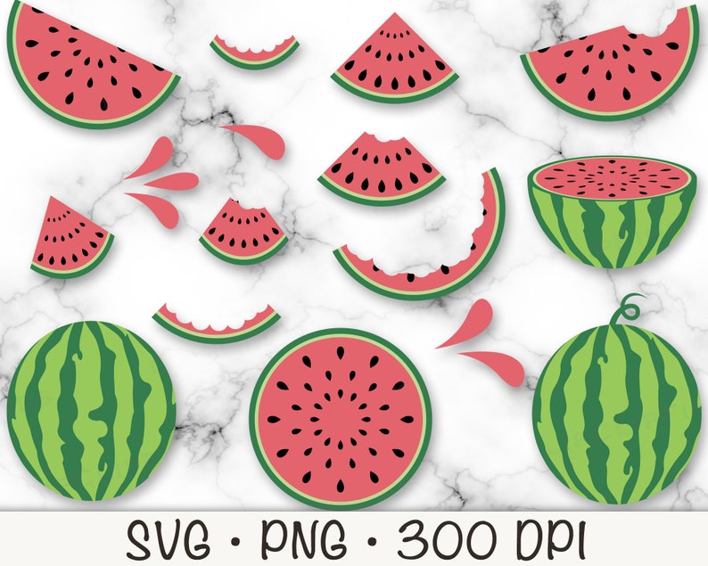 Watermelon SVG Watermelon Clipart Bitten Watermelon - Etsy