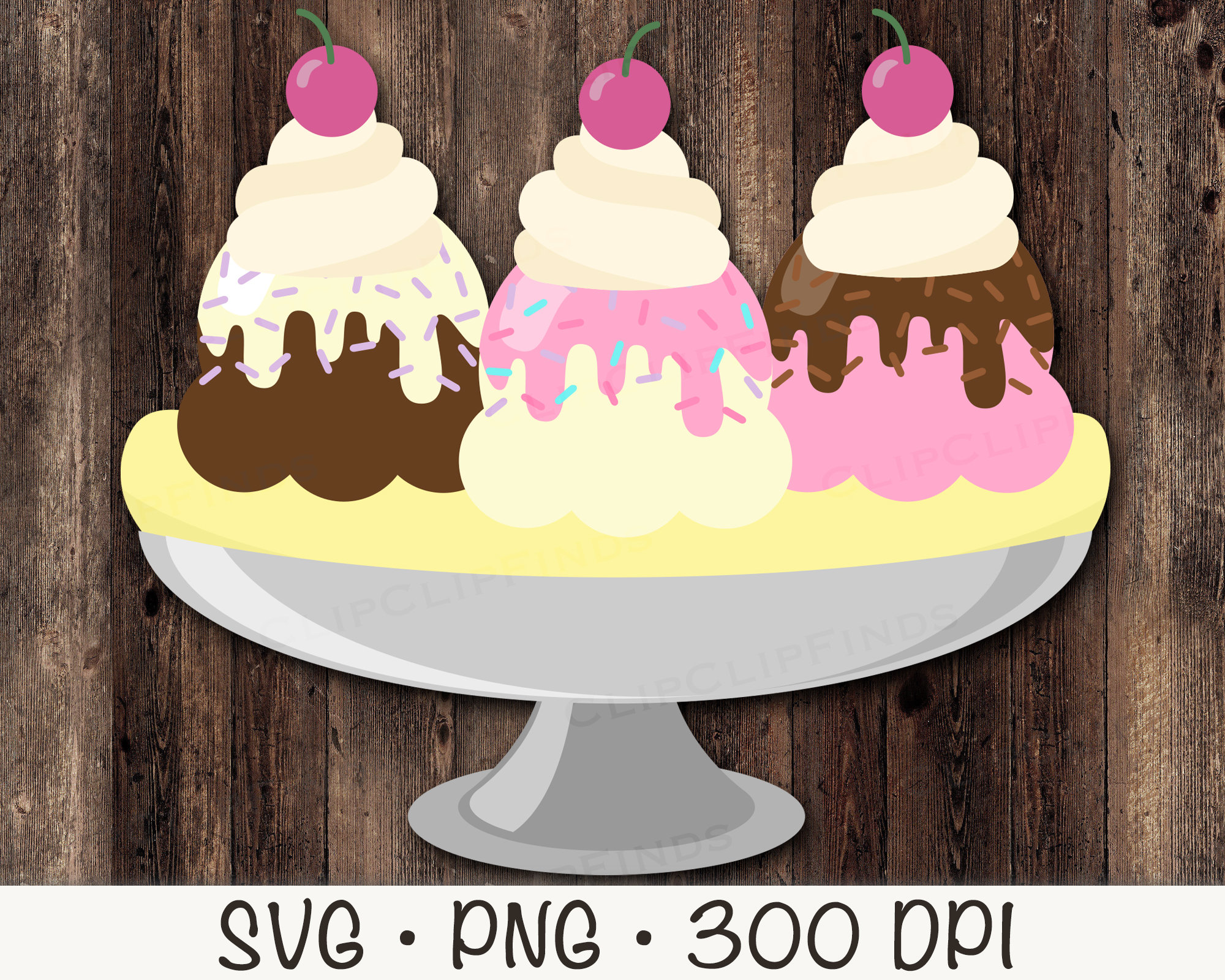 Clipart Banana Split