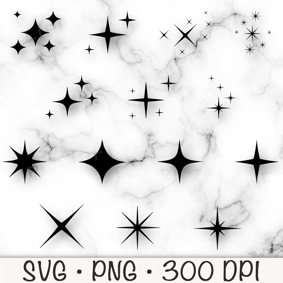 Destellos, Brillo, Estrellas Centelleantes, Brillo, Paquete SVG y PNG ...