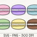 French Macaron Black Outline Cookies SVG Vector Cut File and PNG ...