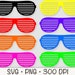 Shutter Striped Sunglasses Shades SVG Vector Cut File and PNG ...