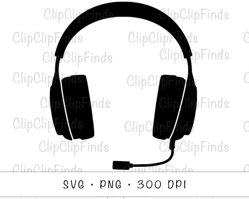 Gaming Headset Earphones SVG Vector Cut File and PNG - Etsy