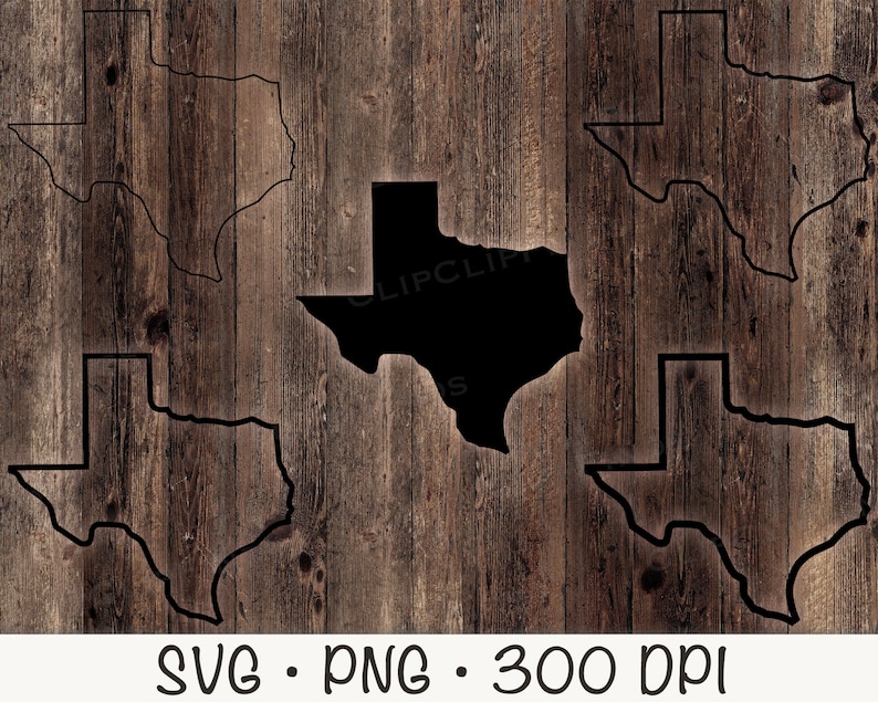 Texas State Outline SVG: Vector Cut File, Transparent PNG (digital ...