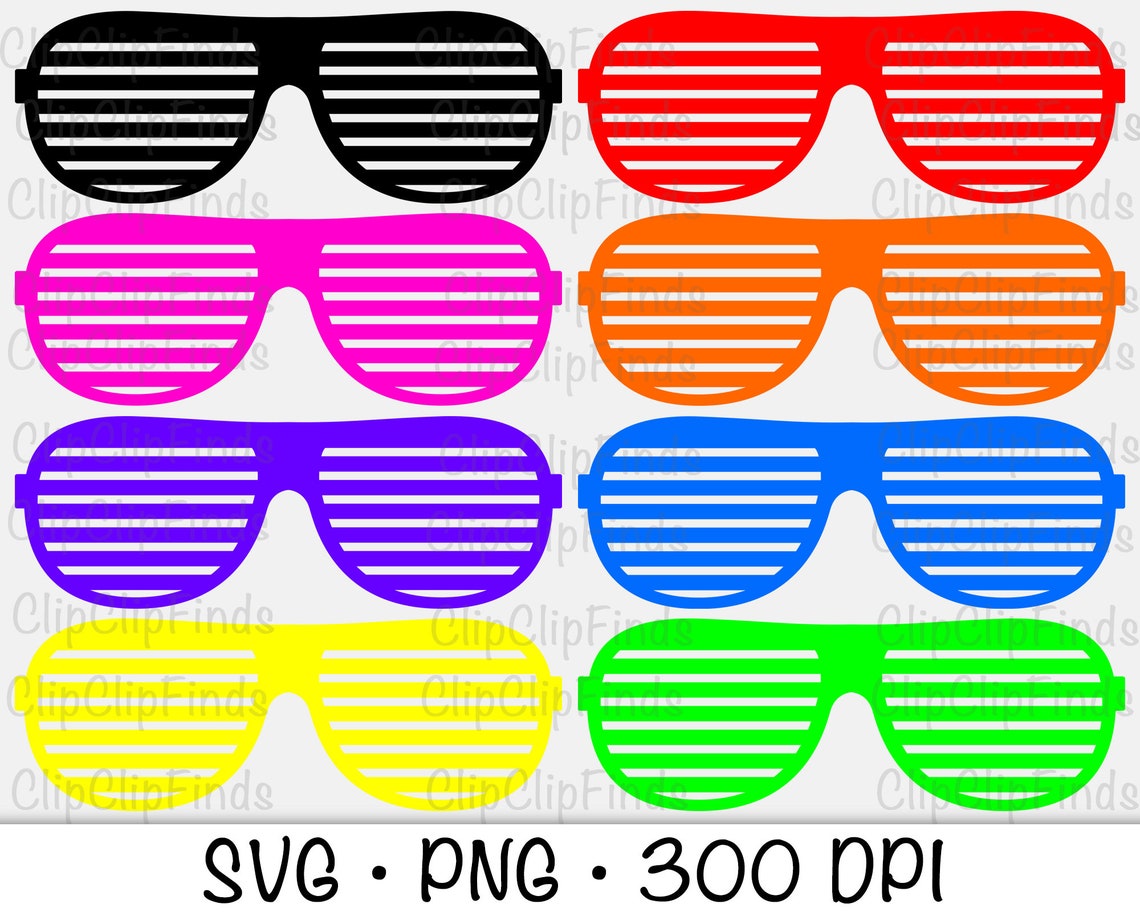 Shutter Striped Sunglasses Shades SVG Vector Cut File and PNG - Etsy