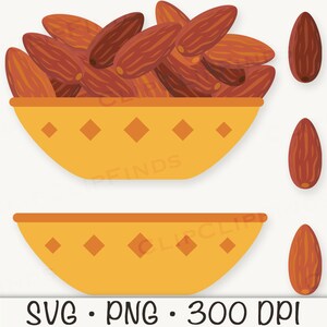 Dates SVG, Date Fruit PNG, Dates Clipart, Dates in a Bowl, Ramadan ...