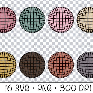 Disco Ball, Bundle, Groovy, SVG Vector Cut File and PNG Transparent ...