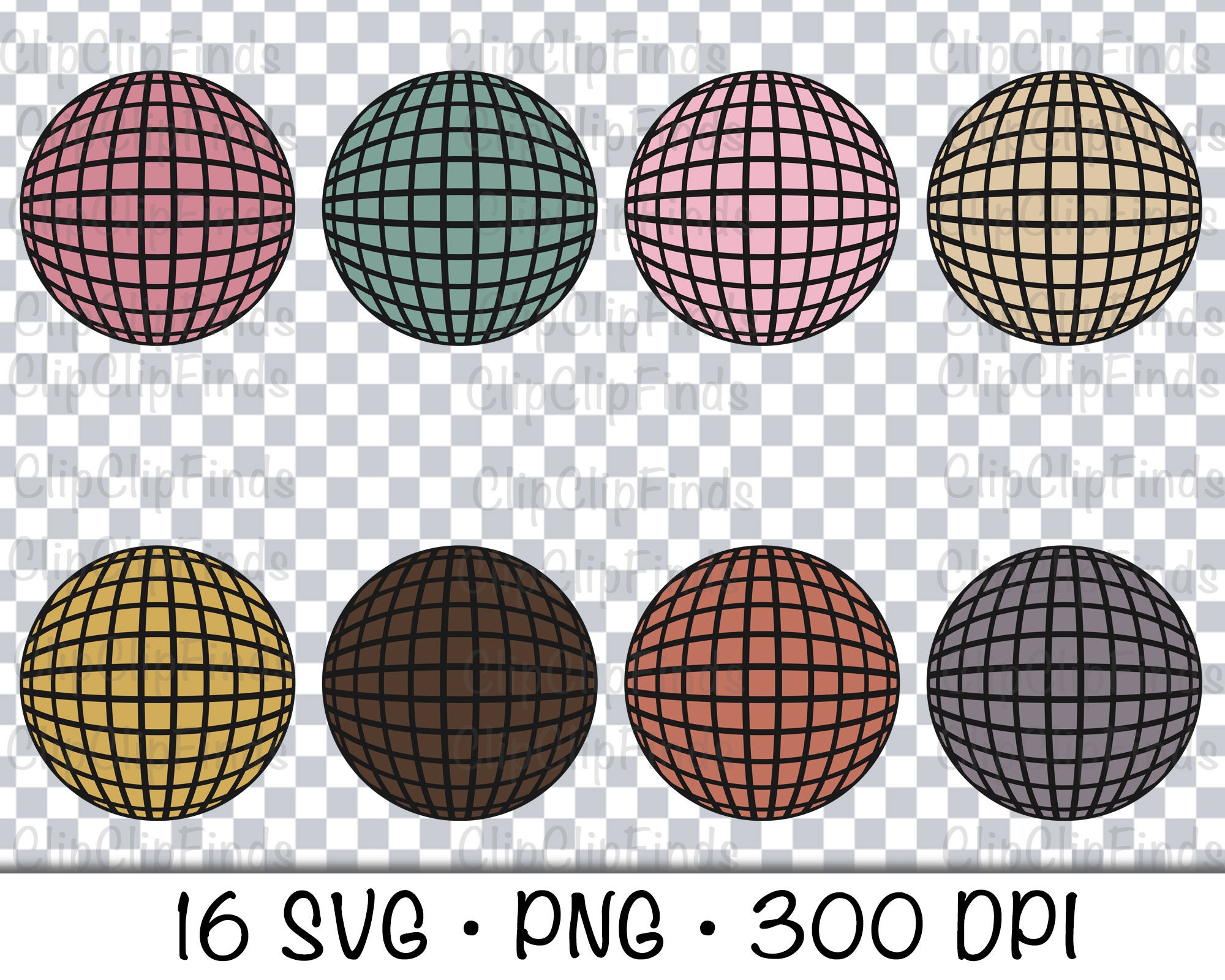 Disco Ball Bundle Groovy SVG Vector Cut File and PNG - Etsy