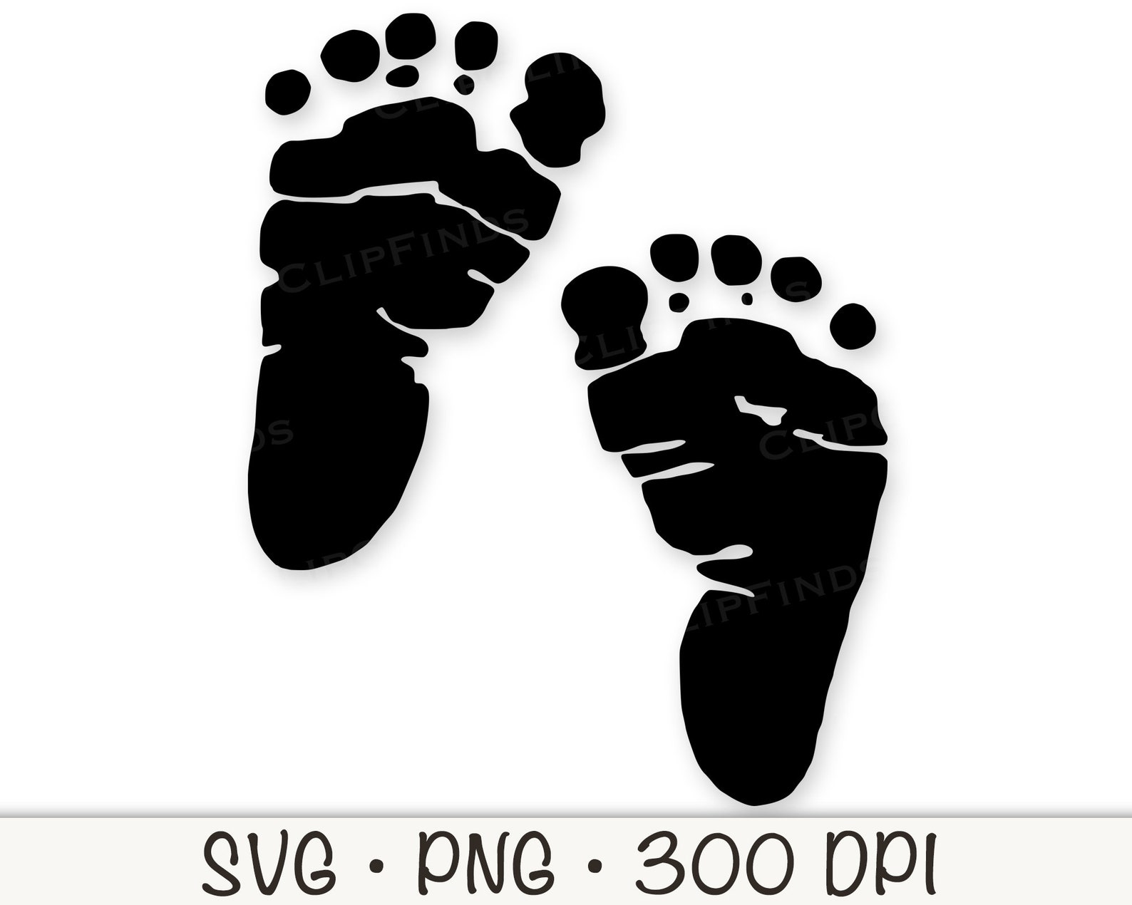 Baby Feet Print: SVG Vector Cut File, PNG Clip Art (digital Download ...