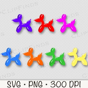 Dog Balloon SVG, Dog Balloon Clipart, Dog Balloon PNG, Multi-colored ...