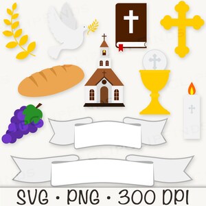 First Communion Clipart Bundle Pack, PNG, SVG, Digital Download - Etsy