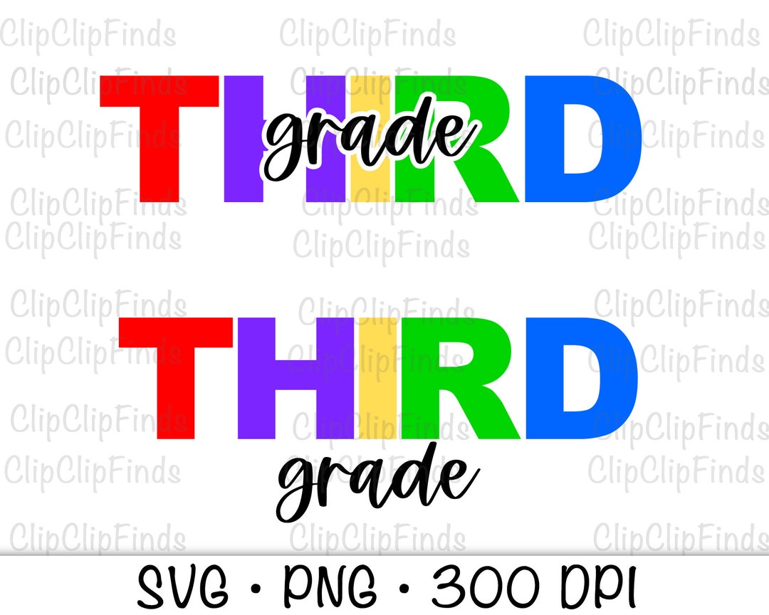 Third Grade, SVG, PNG, Sublimation, Instant Digital Download - Etsy