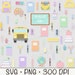 Pastel School Clipart, School Supplies SVG, Cute School Graphics PNG ...