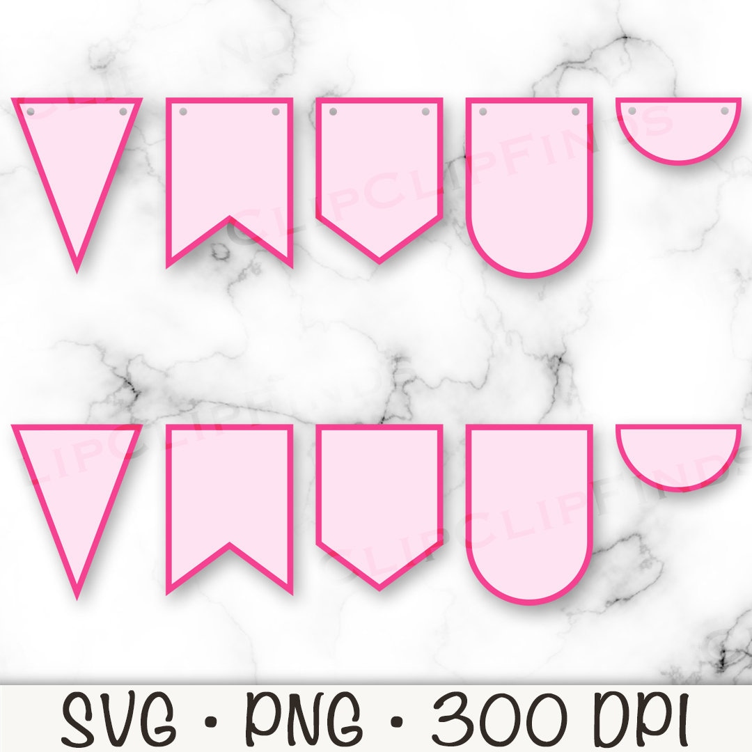 Bunting SVG, Bunting Banner SVG, Garland PNG, Pennant, Double Layered ...