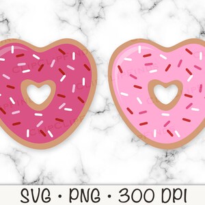 Heart Donuts SVG, Heart-shaped Donuts Clipart, Pink Donuts, PNG ...