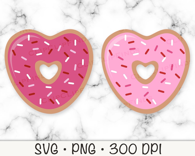 Heart Donuts SVG Heart-shaped Donuts Clipart Pink Donuts - Etsy