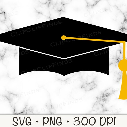 Graduation Cap and Tassel SVG Vector Cut File JPEG on White - Etsy