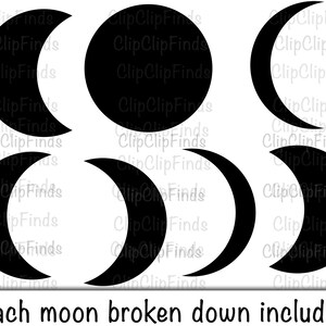 Moon Phases Clip Art: Celestial SVG, PNG (digital Download) - Etsy