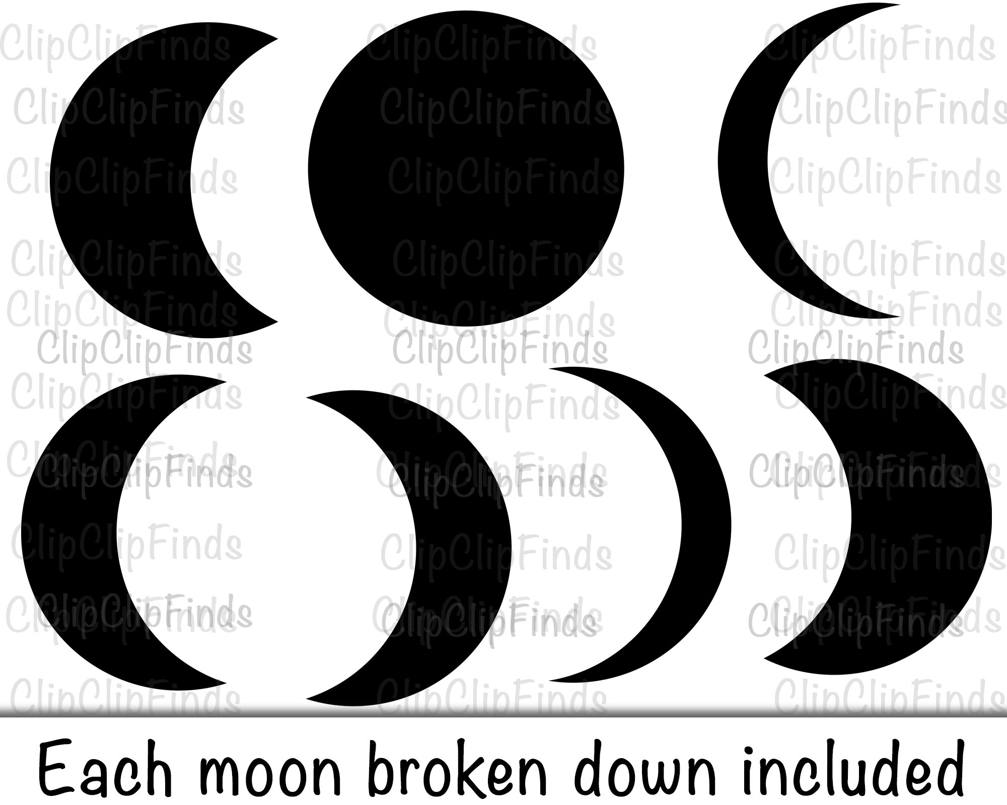 Moon Phases Clip Art: Celestial SVG, PNG (digital Download) - Etsy