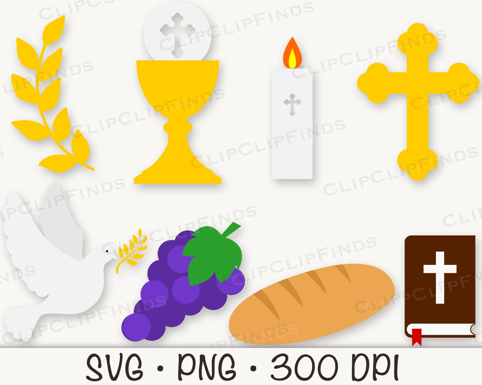 Paquete de primera comunión SVG PNG descarga digital - Etsy España