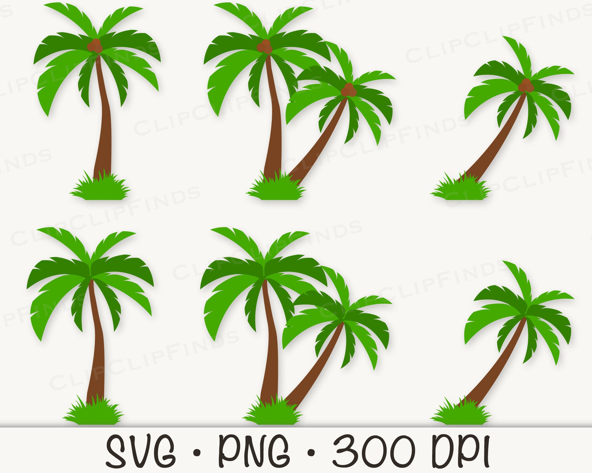Coconut Palm Tree SVG PNG Instant Digital Download - Etsy Australia