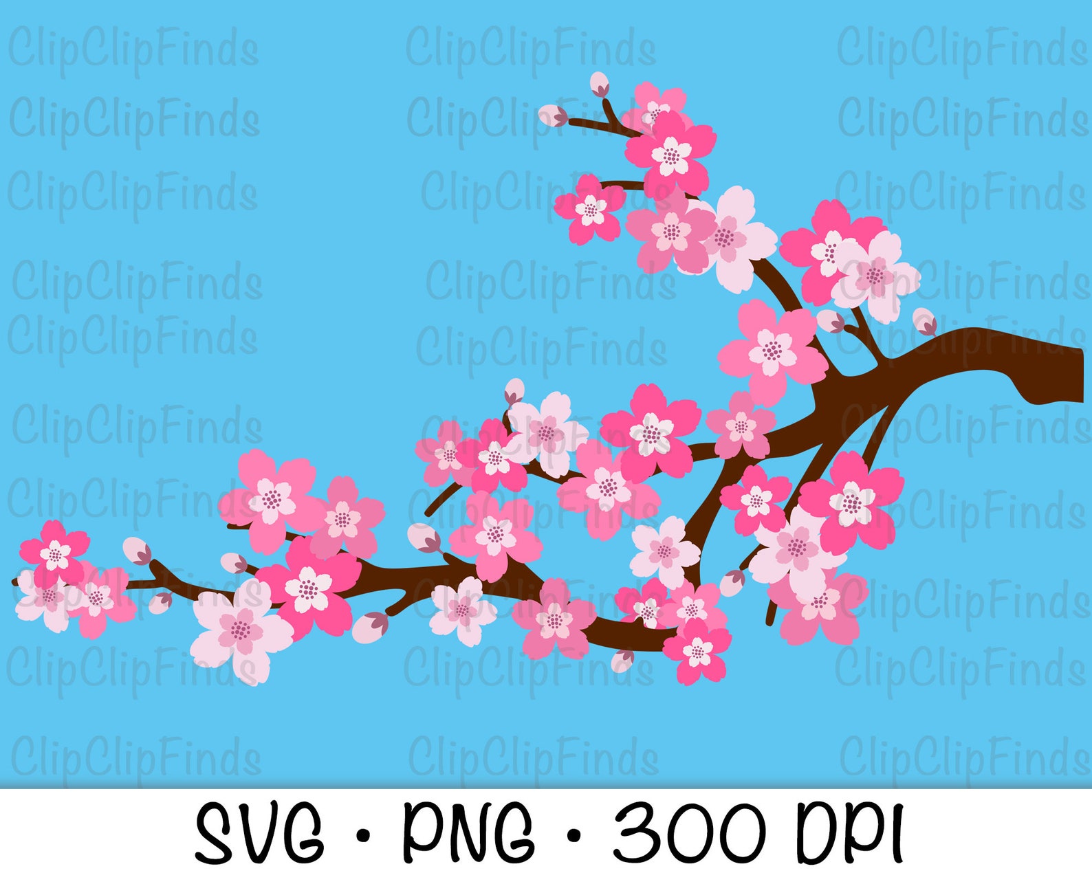 Cherry Blossom Tree Branch SVG PNG Instant Digital - Etsy