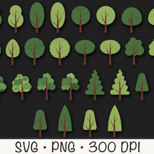 Tree SVG, Tree Clipart, Tree PNG, Flat Minimalist Trees, Cartoon Trees ...