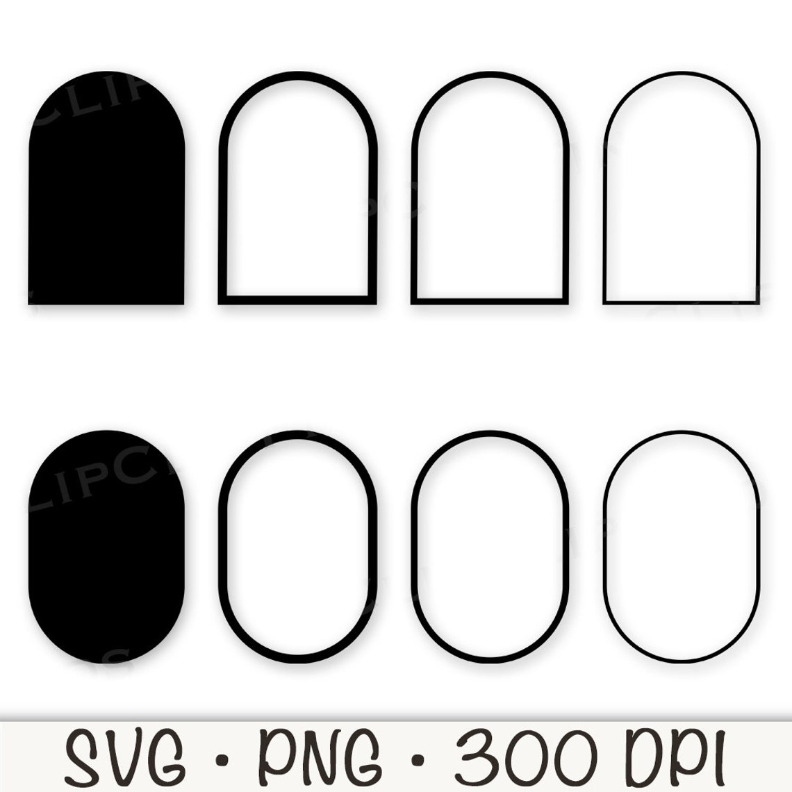 Boho Arch and Oval Bundle Pack SVG, Boho Shapes, Arch Outline, Oval ...