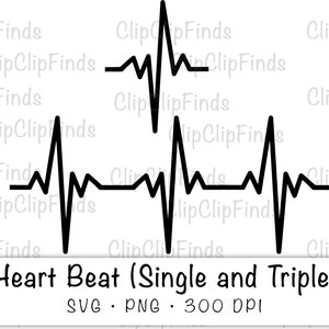 Heart Beat SVG Vector File and PNG Transparent Background Clip - Etsy
