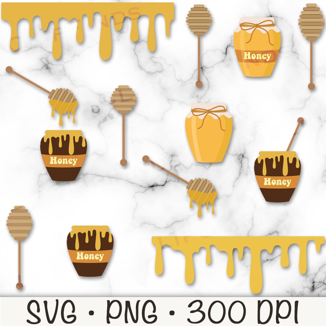 Honey SVG, Jar of Honey PNG, Honey Stick, Honey Drip, Digital Download ...