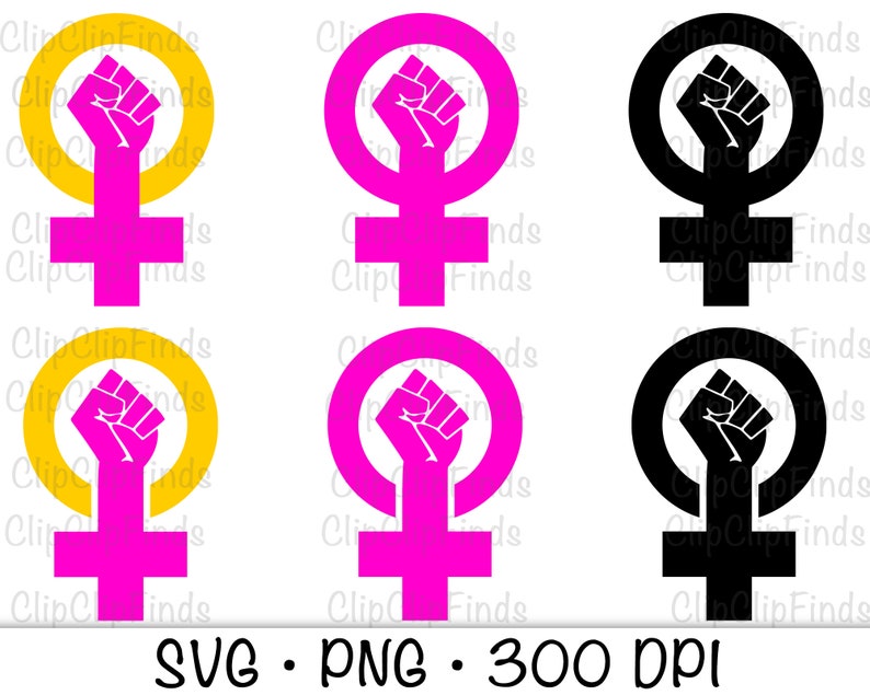 Girl Power Feminist Raised Fist Womens Rights Clenched - Etsy