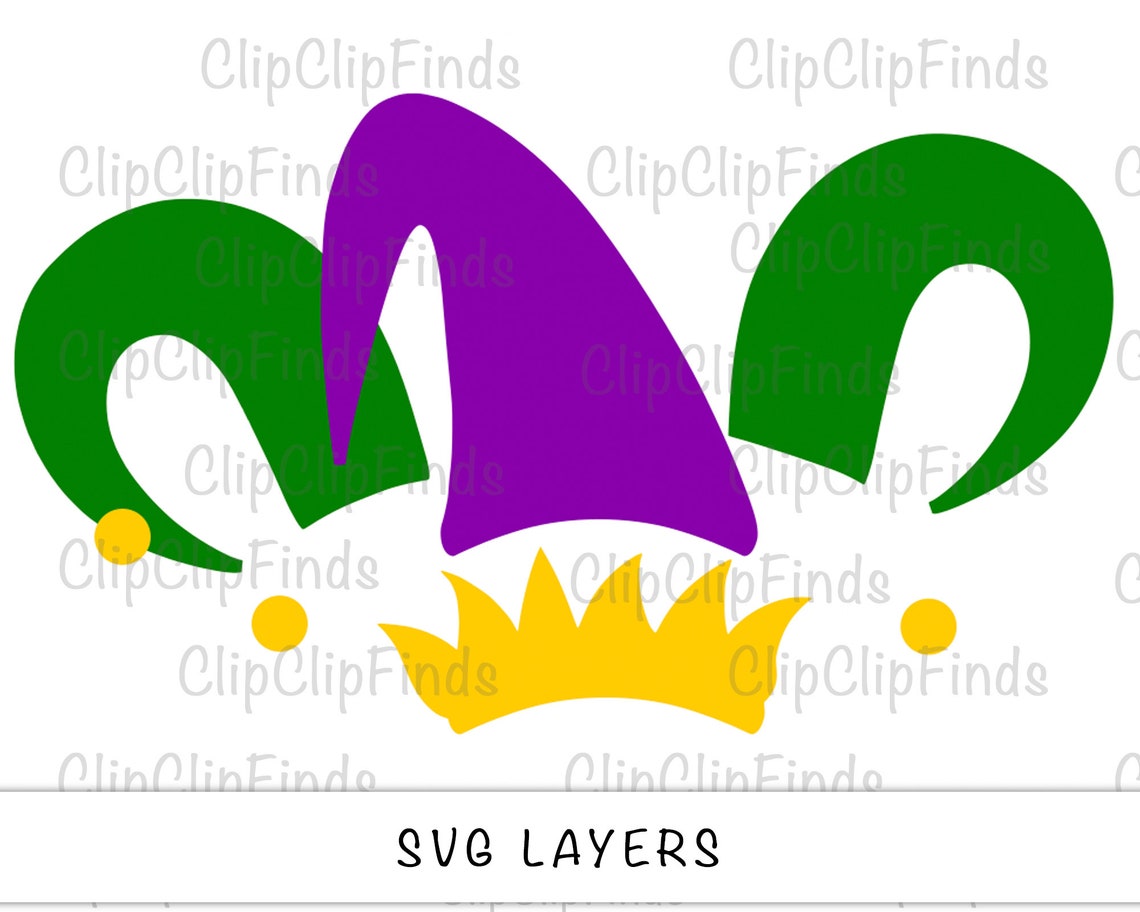 Mardi Gras Jester Hat SVG Vector Cut File and PNG Transparent | Etsy