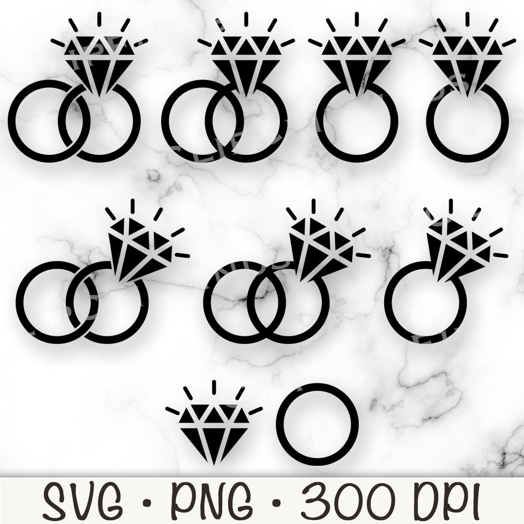 Wedding Ring SVG, Wedding Band SVG, Diamond Ring PNG, Diamond Ring ...