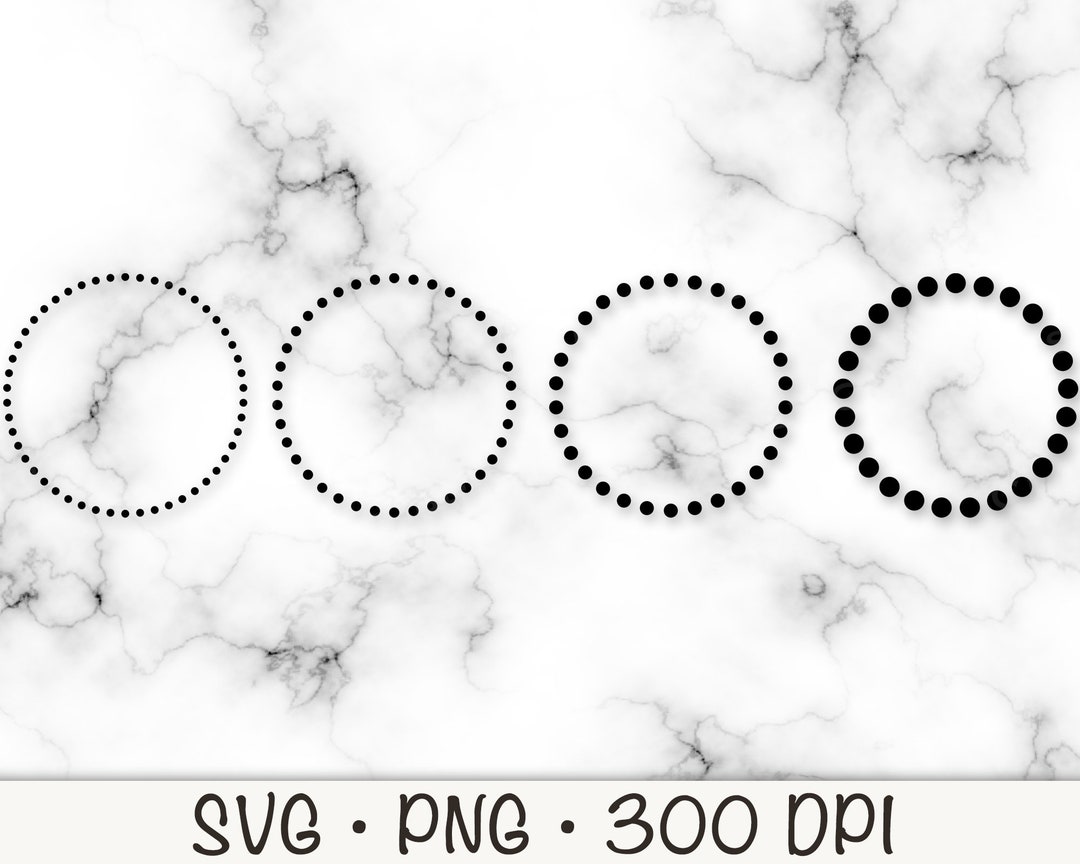 Dotted Circle Border SVG, Monogram Frame Pack, Dot Circle Frame, Clip ...