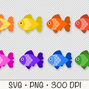 Cute Colorful Fish SVG, Fish Clipart, Fish PNG, Kid's Fish Clipart ...