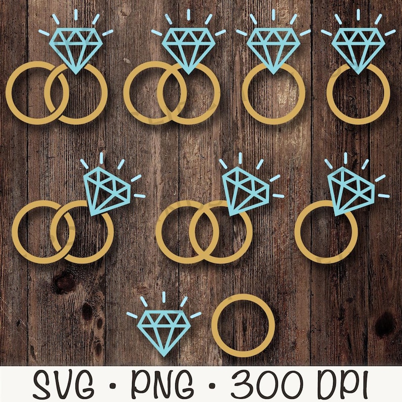 Wedding Ring SVG, Wedding Band SVG, Diamond Ring PNG, Diamond Ring ...