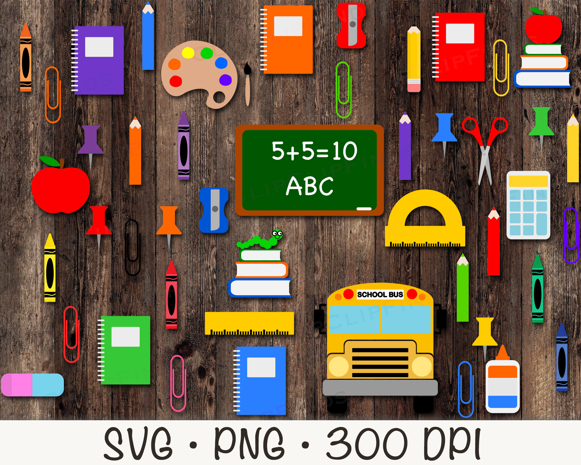 School SVG Bundle Back to School Clip Art Teacher Student - Etsy