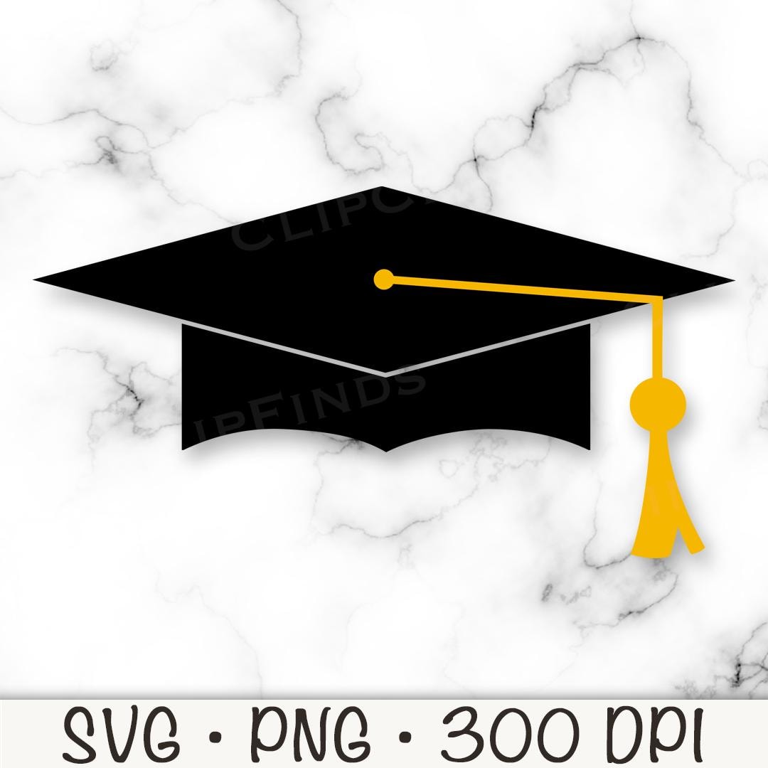 Graduation Cap SVG, Vector Cut File, JPEG on White Background, and PNG ...