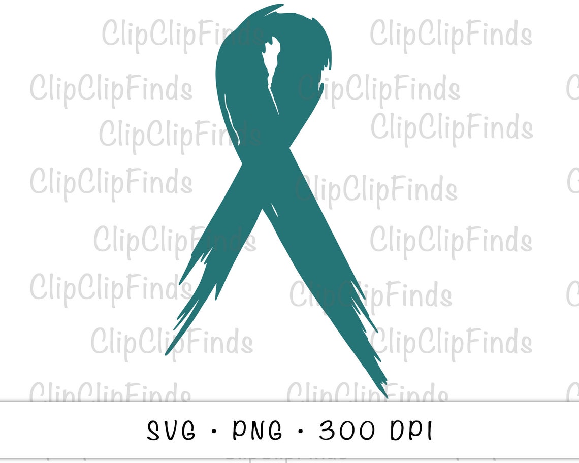 Sexual Assault Awareness Teal Distressed Brush Stroke Ribbon - Etsy